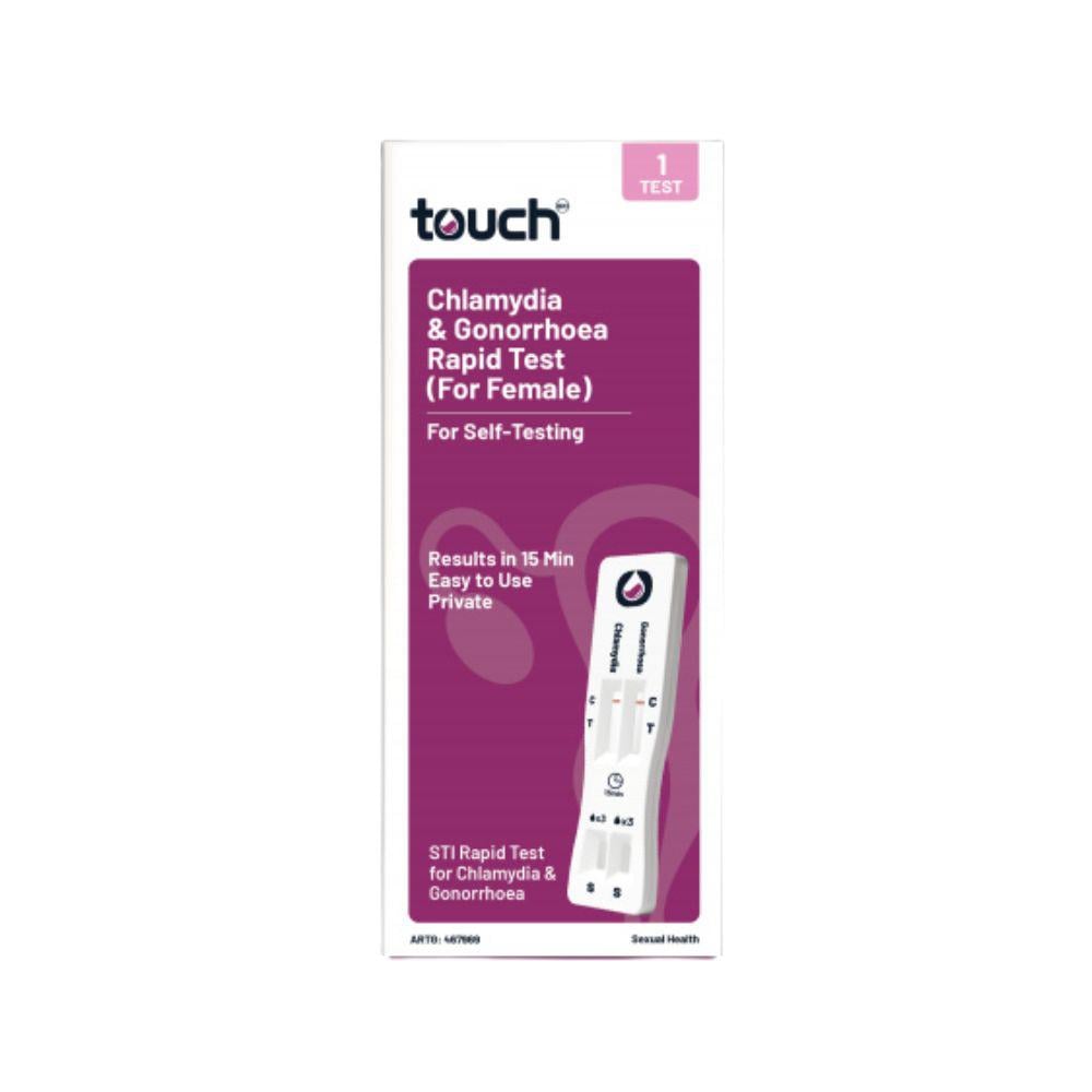TOUCH BIO SELF TEST KIT - CHLAMYDIA GONORRHOEA RAPID TEST FEMALE x 1 T ...