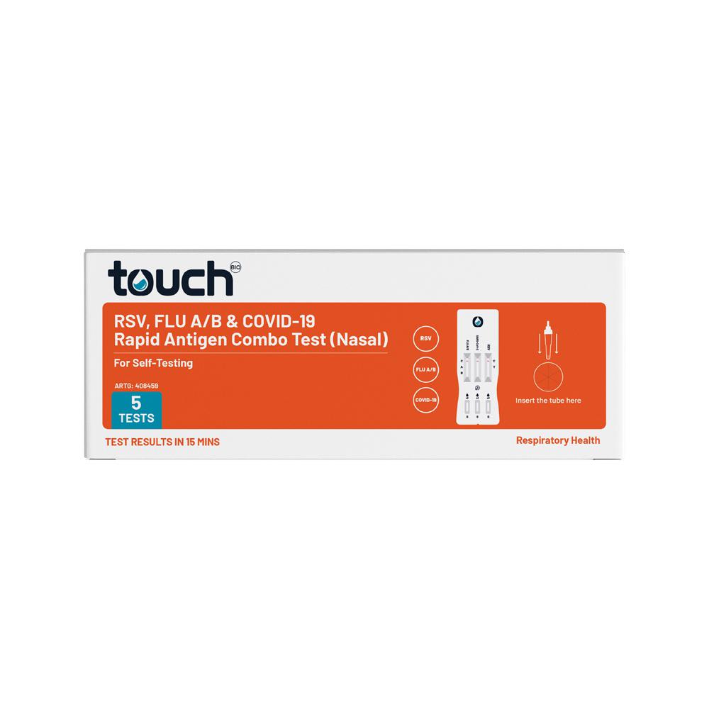 TOUCH BIO SELF TEST KIT - RSV TRIPLE RAT RSV FLU A/B COVID19 (NASAL) X ...