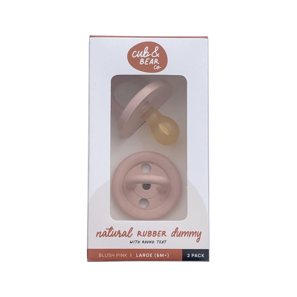 Cub & Bear Co Natural Rubber Dummy Round Teat Large (6+ Months) Blush ...