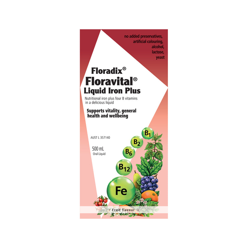 Floradix Floravital (Liquid Iron Plus) Oral Liquid 500ml – The Vitamins Shoppe