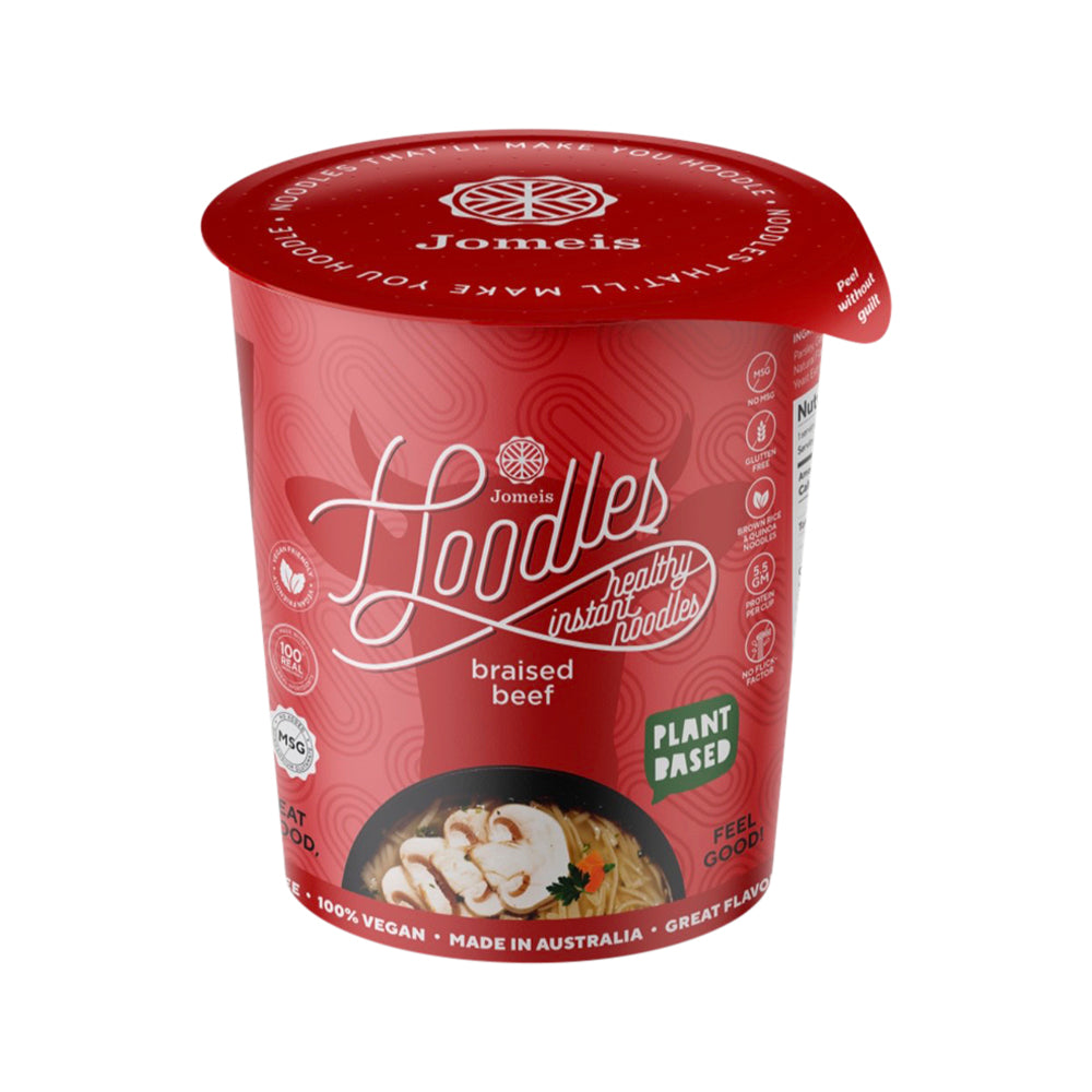 Jomeis Fine Foods Hoodles Healthy Instant Noodles Braised Beef Cup 60g ...
