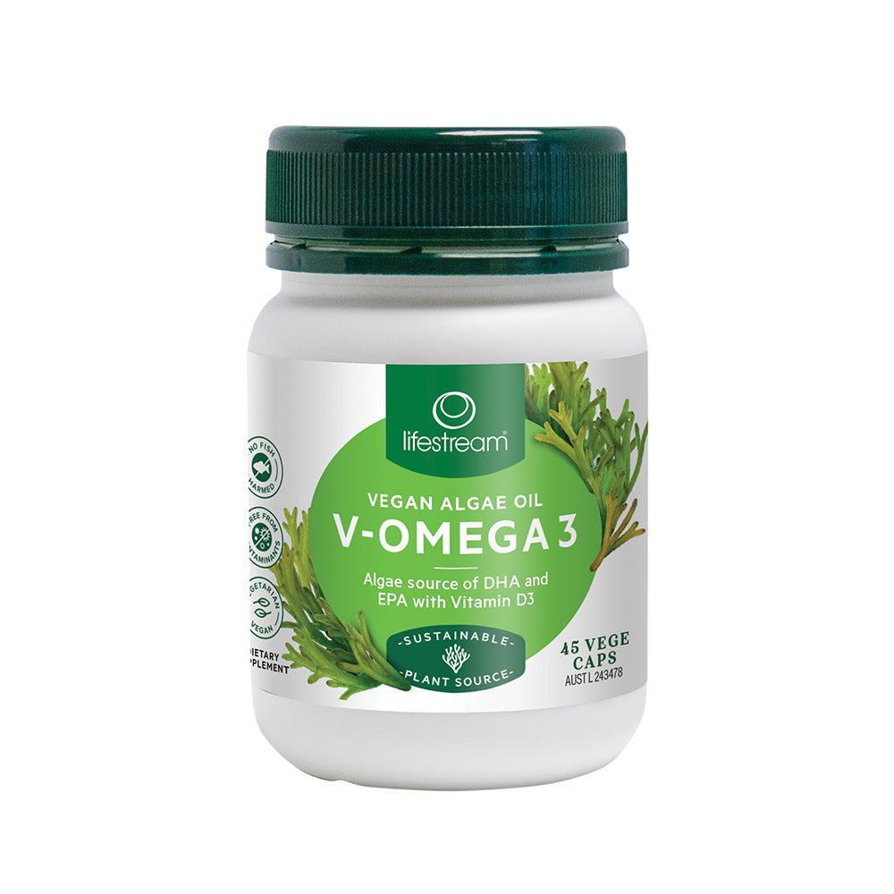 LifeStream V-Omega 3 (Algae Source DHA, EPA & Vit D3) 45vc – The ...