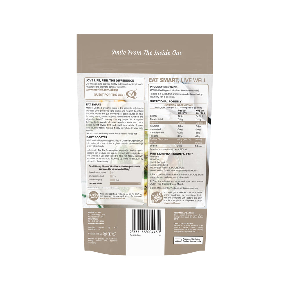 Morlife Organic Inulin Powder 1kg – The Vitamins Shoppe