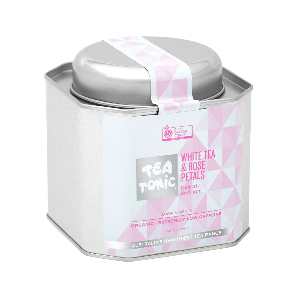 Tea Tonic Organic White Tea & Rose Petals Tea Caddy Tin 85g – The ...